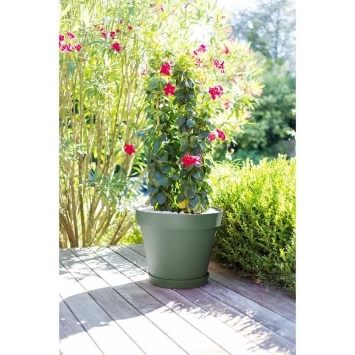 Pot de fleur rond 60x47 cm en polypropylène vert laurier Toscane ...
