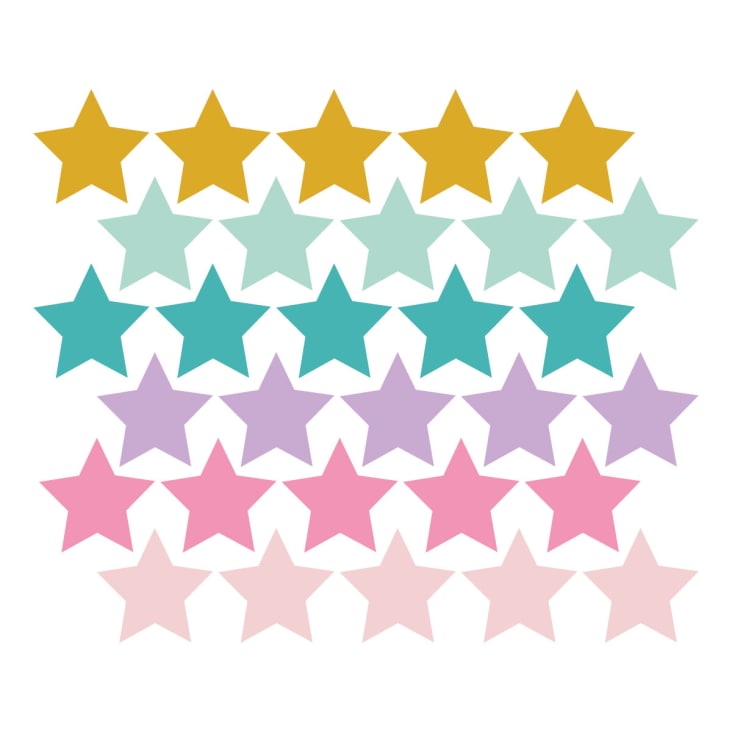 Stickers adesivi in vinile stelle rosa e lilla Stars1 | Maisons du Monde