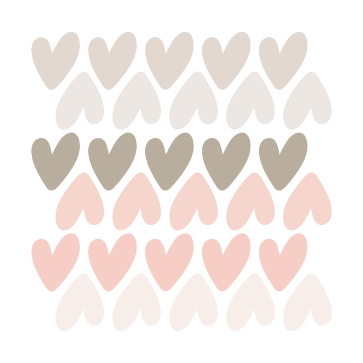 Stickers adesivi in vinile cuoricini cipria e tortora RAINBOWS3 ...