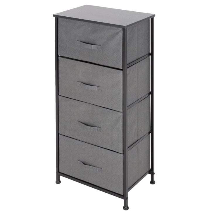 Cassettiera in tessuto con 4 cassetti grigio 45x30x94cm | Maisons du Monde
