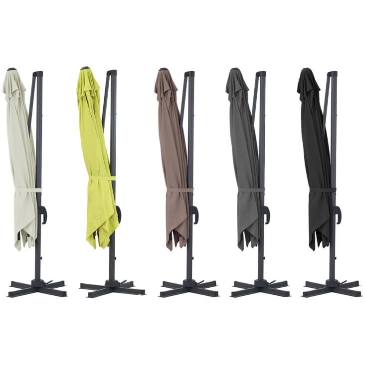 Parasol jardin aluminium vert 300 x 300 x 290 m Sun 3 | Maisons du Monde