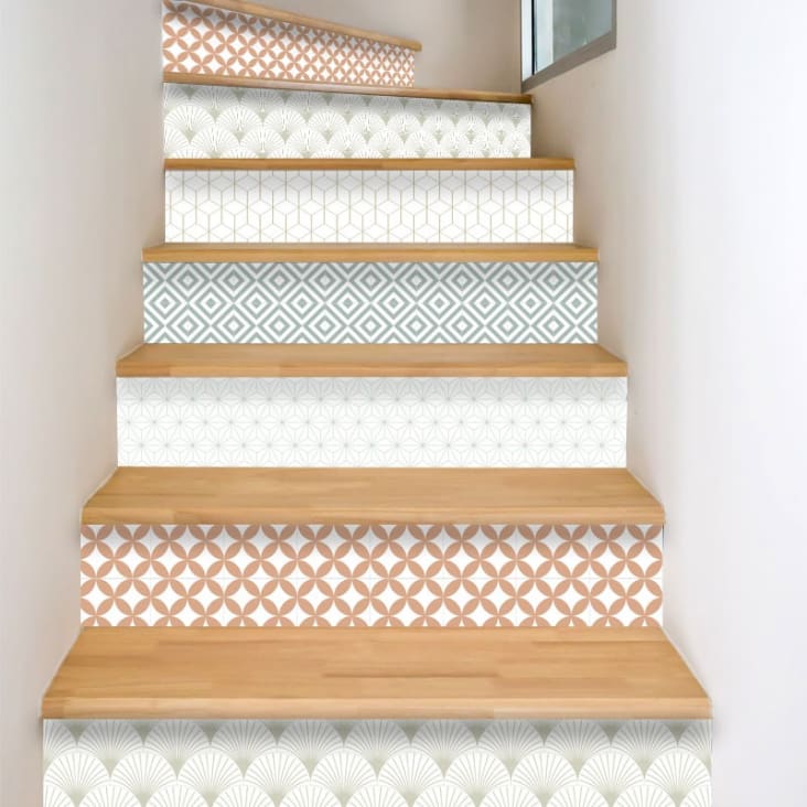 Lote de 5 contrahuellas escalera l100xa18cm Mix pastel blandning ...