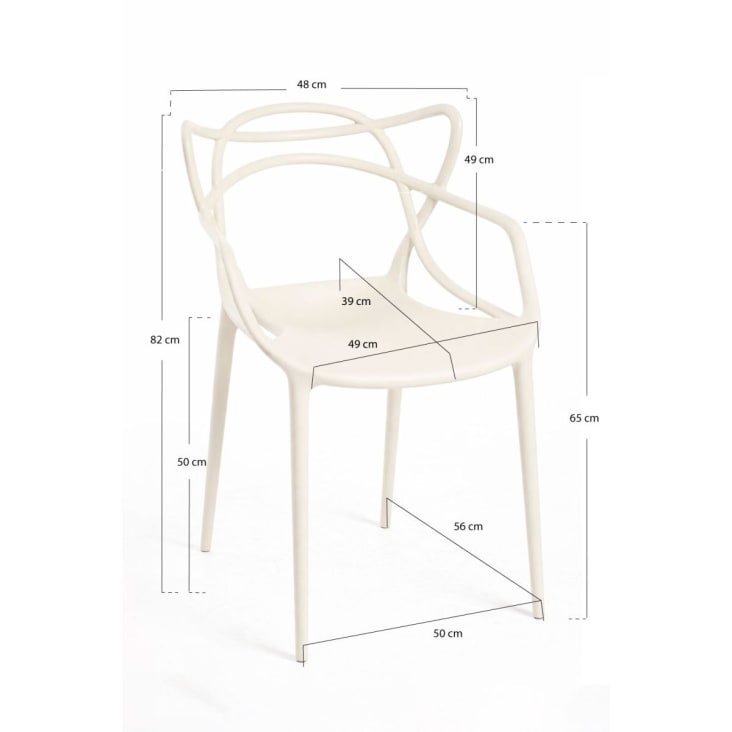 Pack 4 sillas color beige en polipropileno Korme | Maisons du Monde