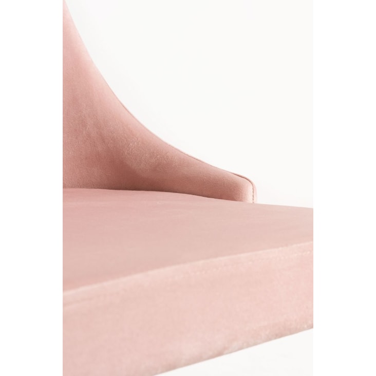 Pack 6 sillas color rosa en terciopelo Stoik wood | Maisons du Monde
