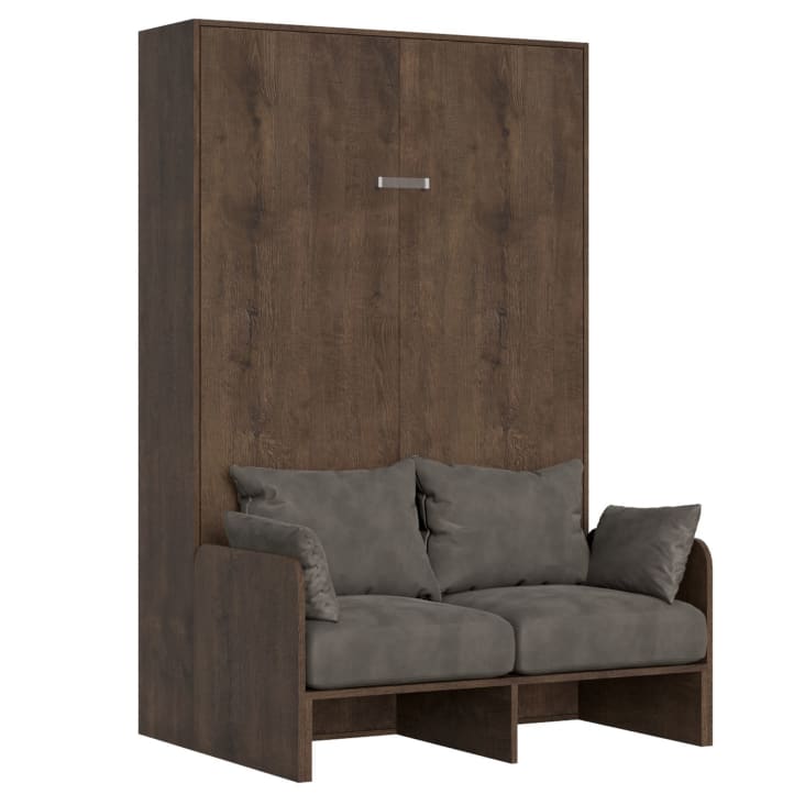 Letto doppio francese a scomparsa verticale 140 effetto legno noce ...