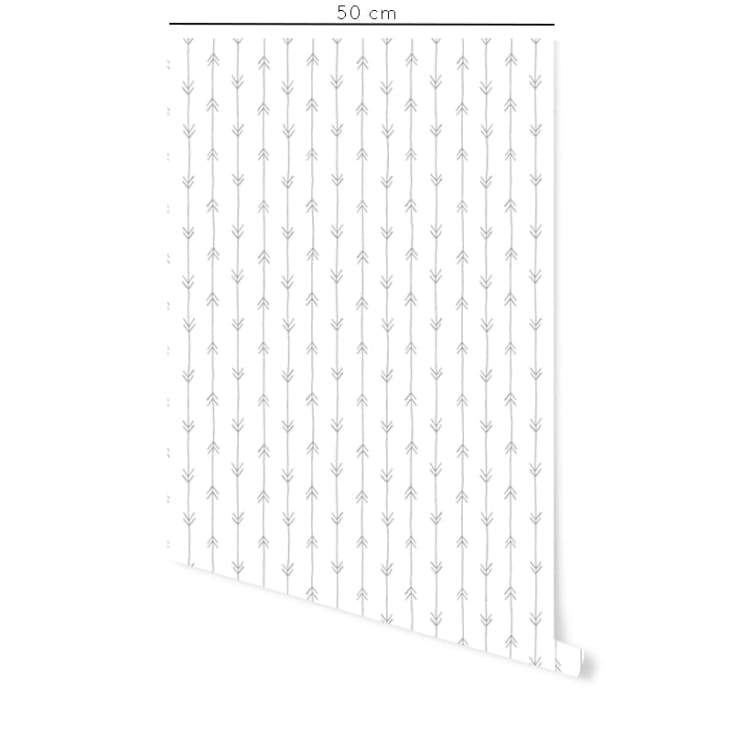 Papier peint vinyle adhésif flèches boho chic gris 50x300 cm | Maisons ...