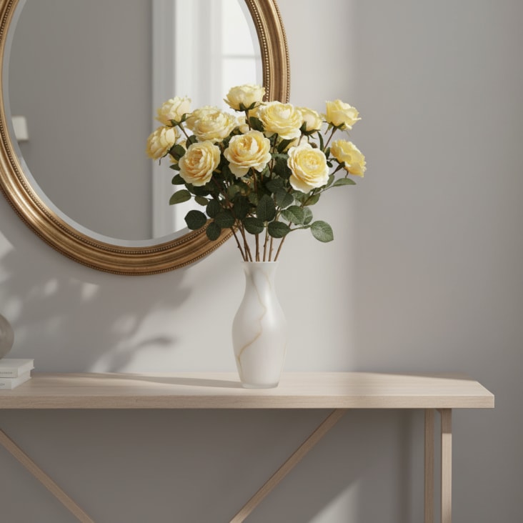 Tallo de rosa artificial amarilla h33 Tea | Maisons du Monde