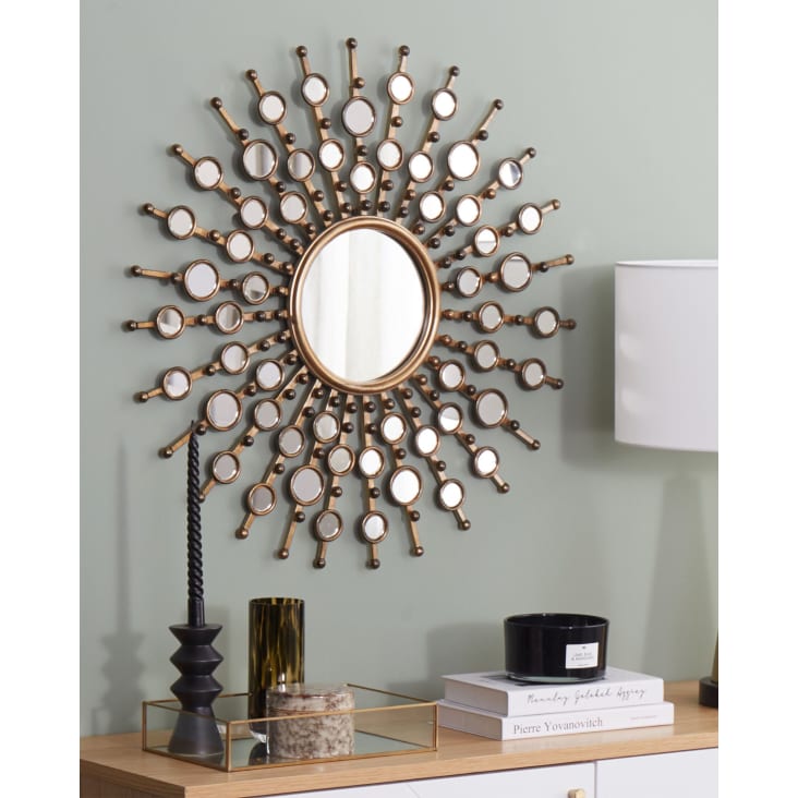 Specchio 70 cm 70 cm Metallo Oro Blois | Maisons du Monde