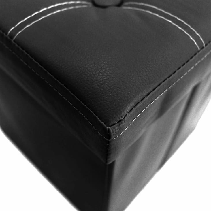 Puf de almacenamiento en polipiel negro 30x30x30 Colorful life ...