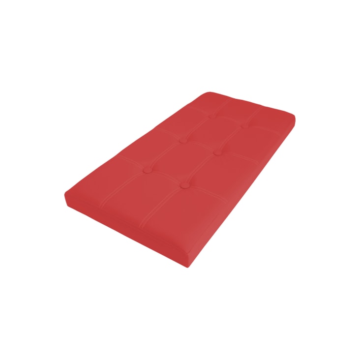 Puf de almacenamiento con tapa de polipiel rojo 76x38x38 Color life ...