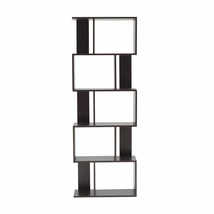 Librería con 5 estantes de mdf color wengué Madrid | Maisons du Monde