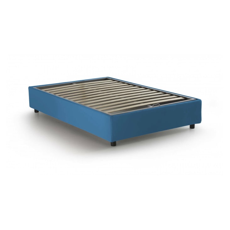 Lit double en tissu bleu 140x200 cm Chloe | Maisons du Monde