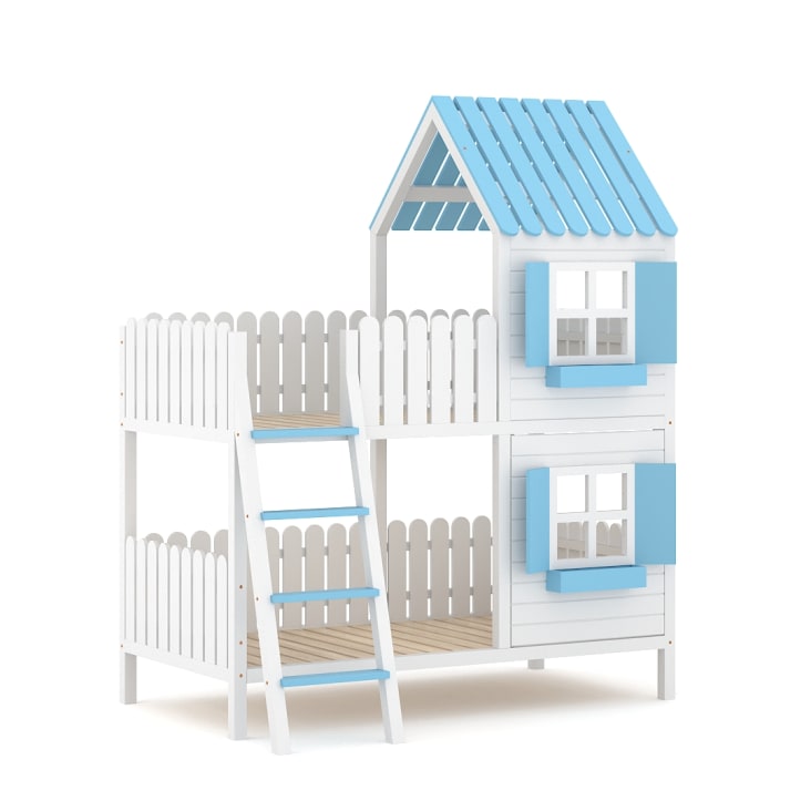 Litera de pino macizo&hdf 200x90 azul | Maisons du Monde