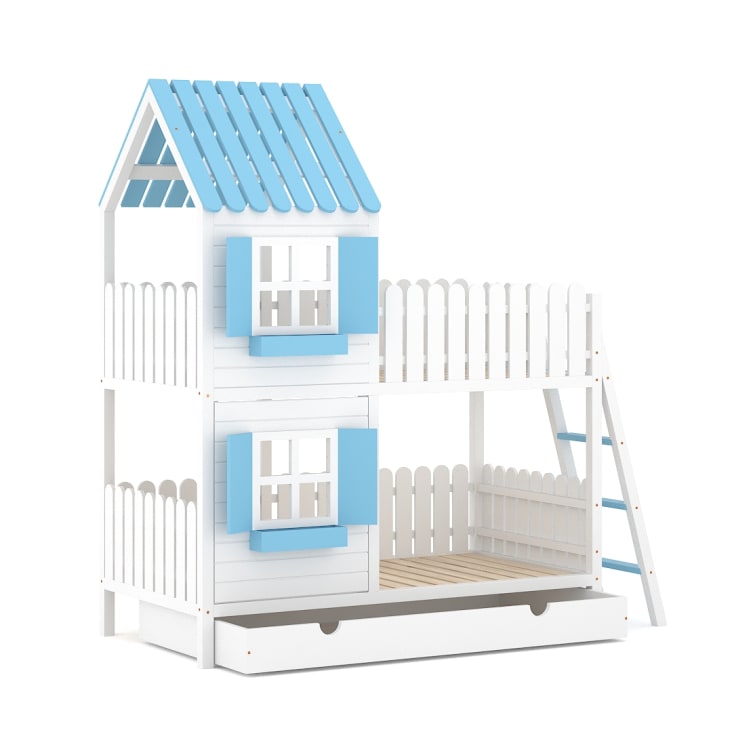 Litera de pino macizo&hdf 190x90 azul | Maisons du Monde