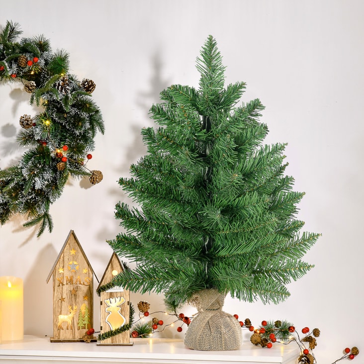 Albero di Natale con rami folti e aghi realistici in pvc verde Homcom ...