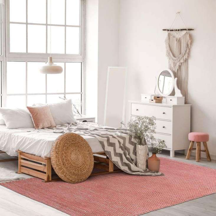 Alfombra artesana de yute y algodón chenilla terracota 120x170 Rostyle ...