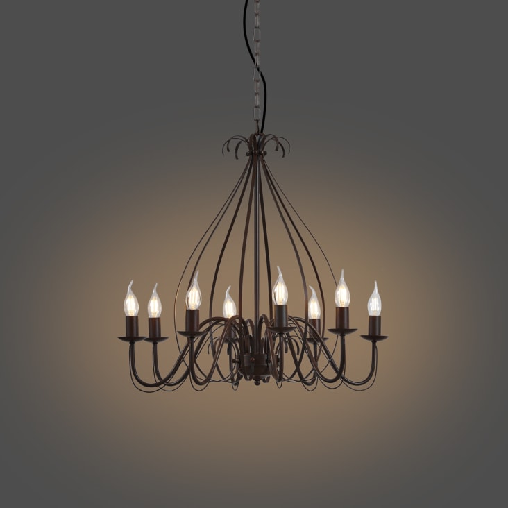 Lustre en acier brun rouille Giuseppe | Maisons du Monde