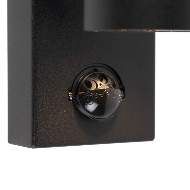 Lampe à détecteur extérieur en acier inoxydable noir Solo | Maisons du ...