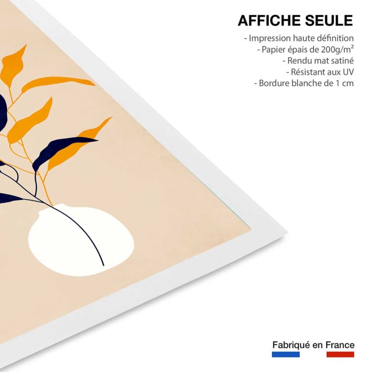 Póster de flores ""planta y pureza"" sin marco 30x45cm | Maisons du Monde