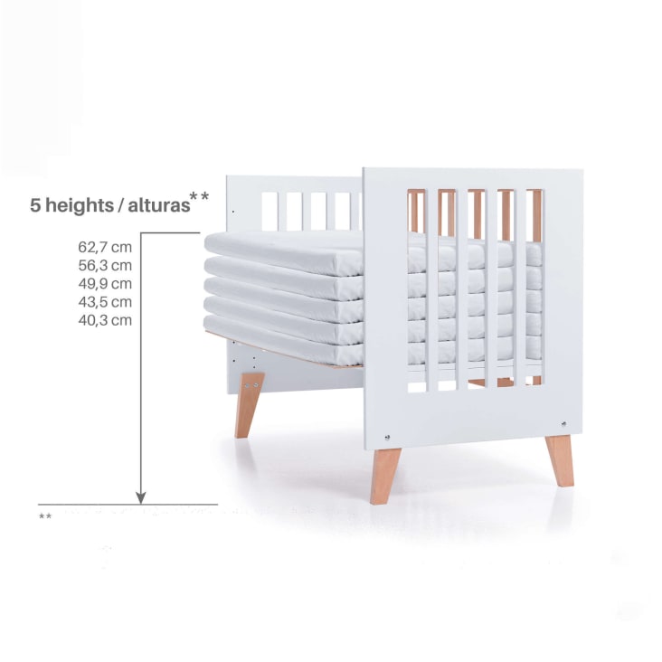 Cuna de colecho en madera y verde-oliva (3en1) 60x120 cm NEXOR ...