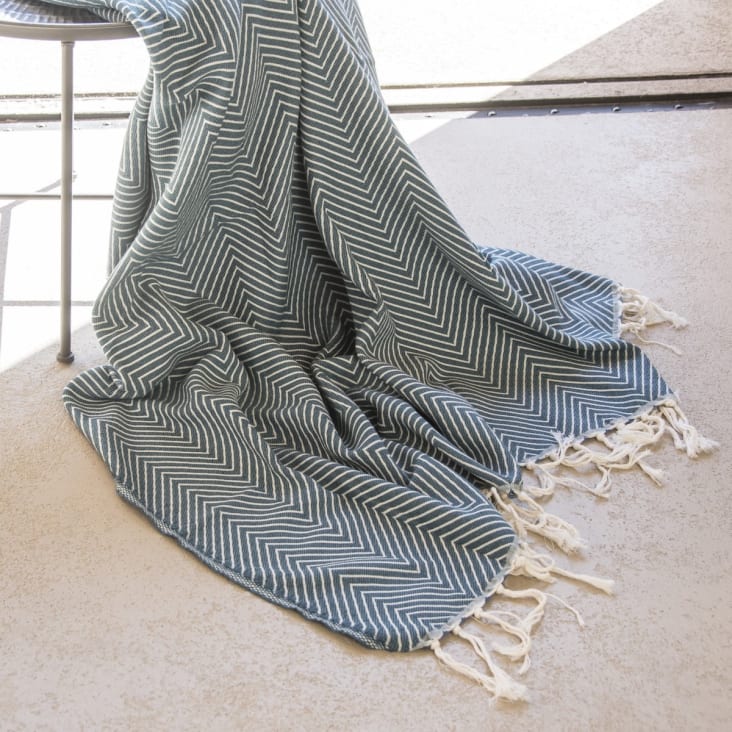 Plaid coton vert kaki 160x250 Amsterdam | Maisons du Monde