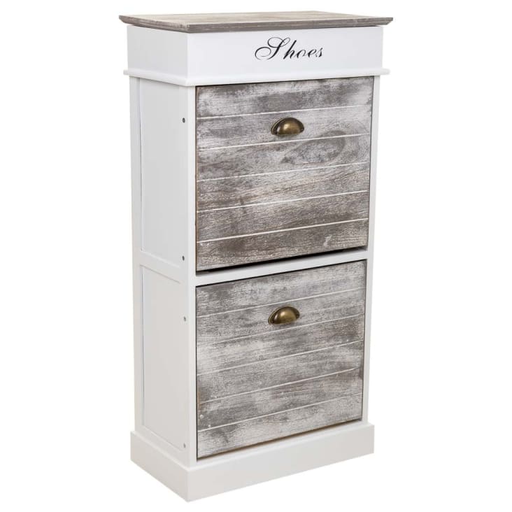 Zapatero de madera color blanco 50x28x98h cm | Maisons du Monde