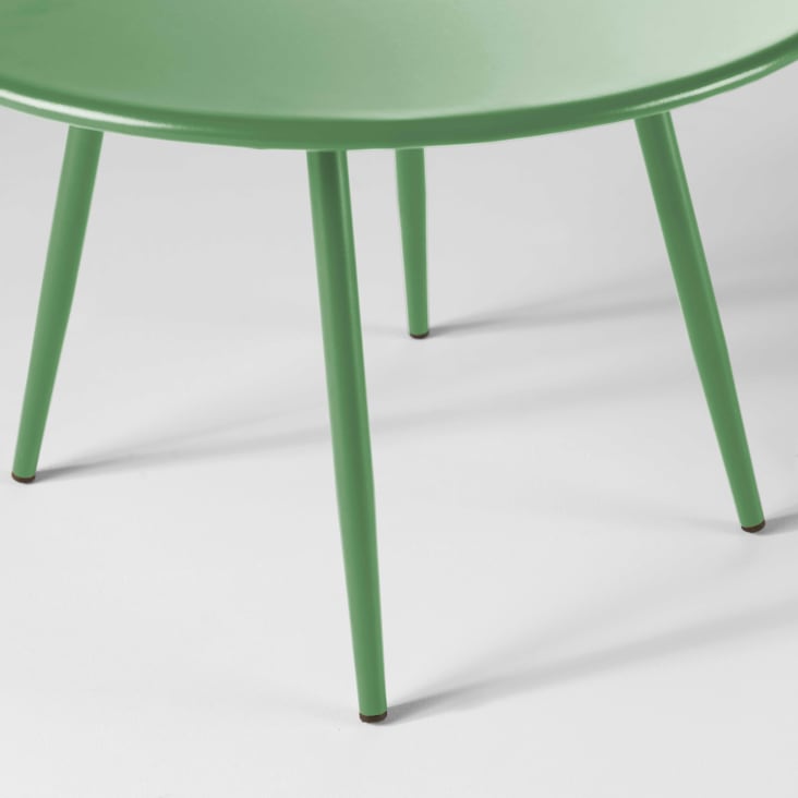Table basse de jardin ronde en métal vert cactus 40 cm PALAVAS ...