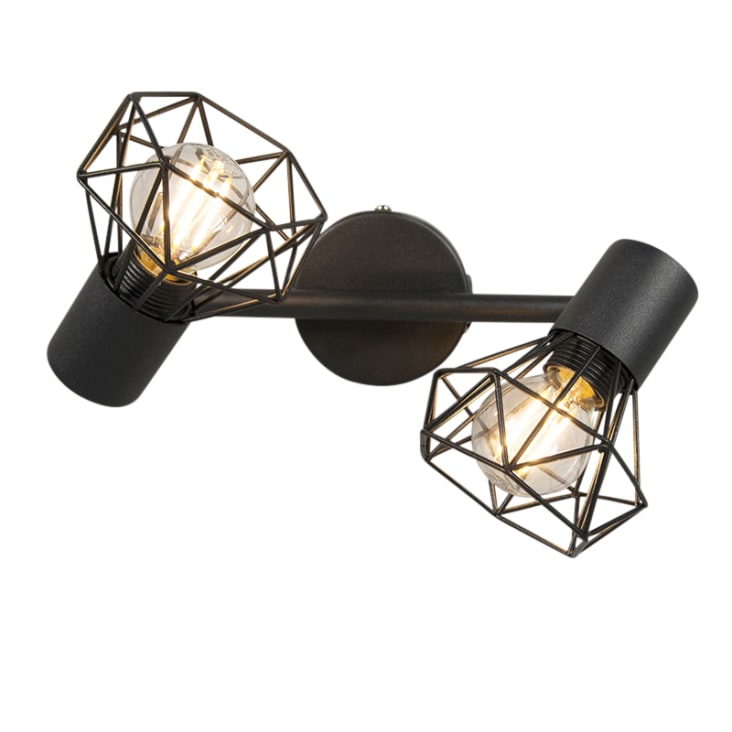 Plafoniera art deco orientabile in acciaio nera 2 luci Mosh | Maisons du Monde