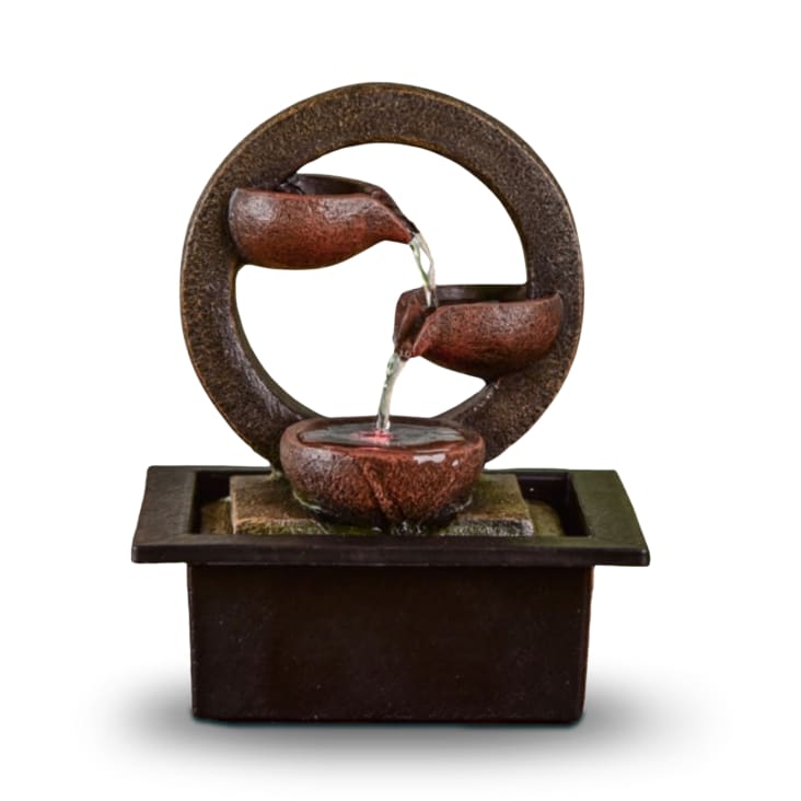Fontaine d'intérieur style épuré minimaliste résine marron - H25 Terai ...