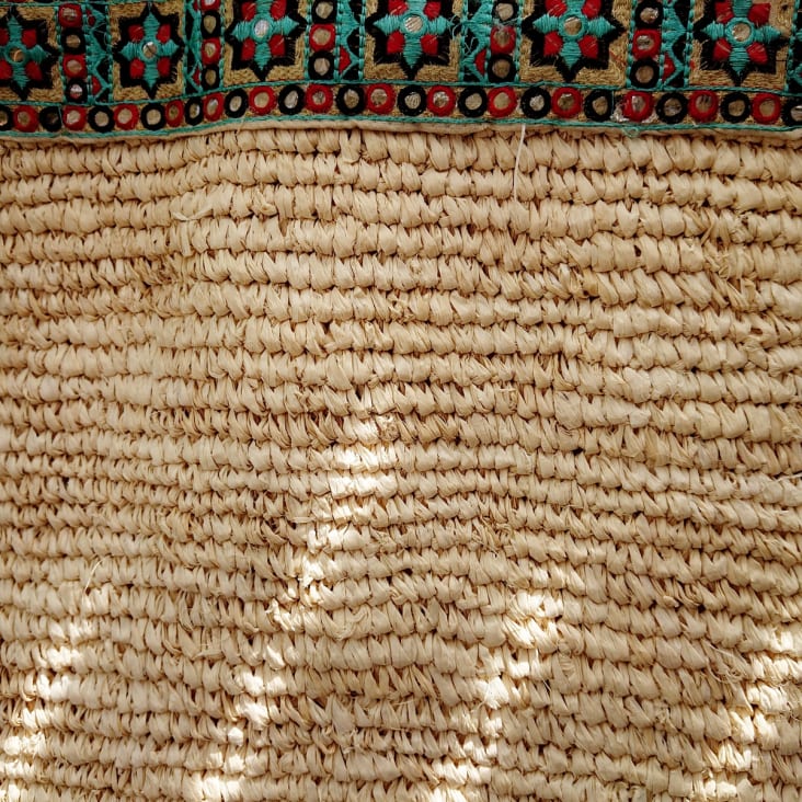 Strandtasche aus Bast mit Ledergriffen, beige RAPHIA | Maisons du Monde