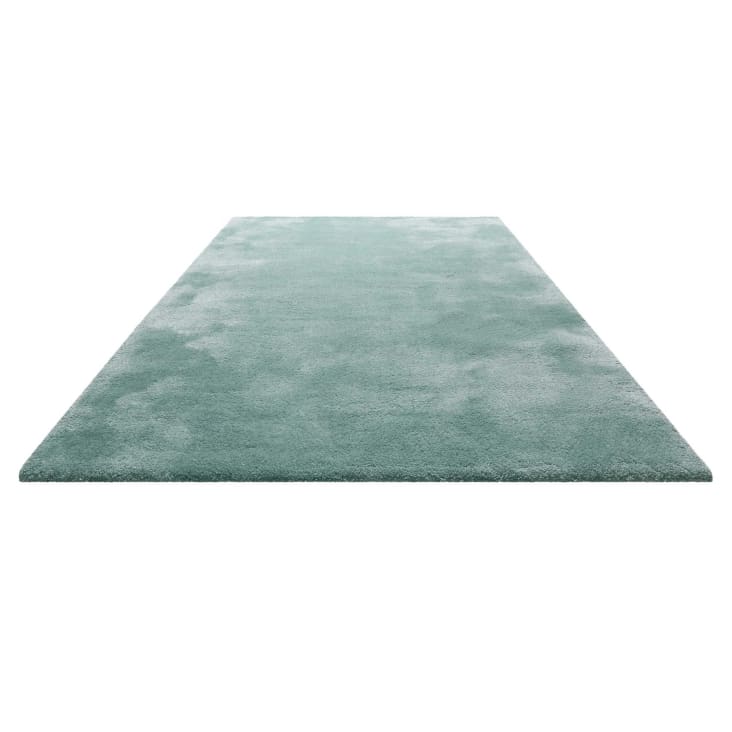 Alfombra de pelo largo extrasuave verde azul grisáceo 80x150 Pisa ...