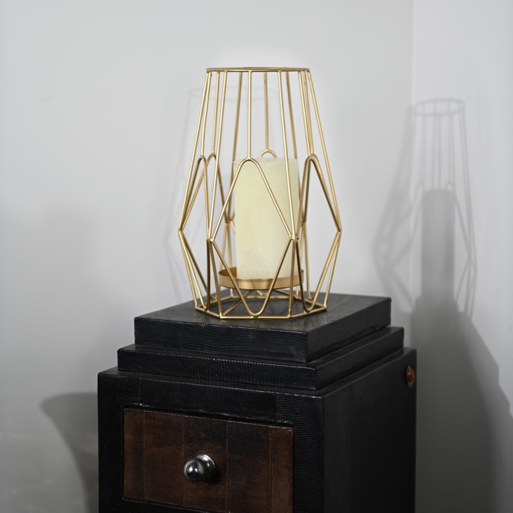 Photophore en métal 25 cm Kehra gold | Maisons du Monde