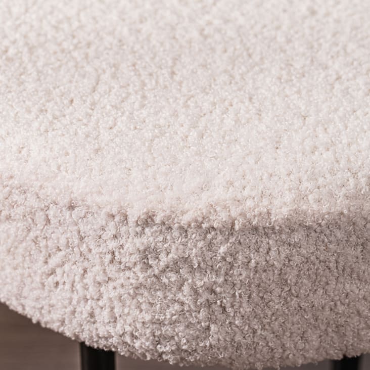 Sitzbank aus Metall und Wolle Weiß | Maisons du Monde