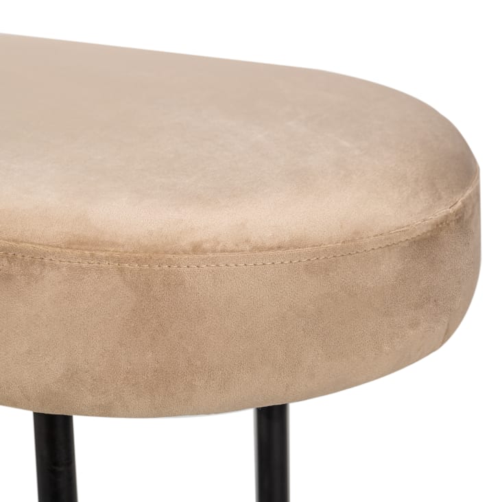 Panca stile scandinave in acciaio e velluto beige | Maisons du Monde