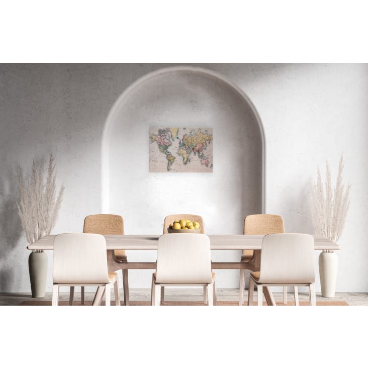 Peinture sur toile 60x40 imprimé HD couleur carte du monde COLOR ...