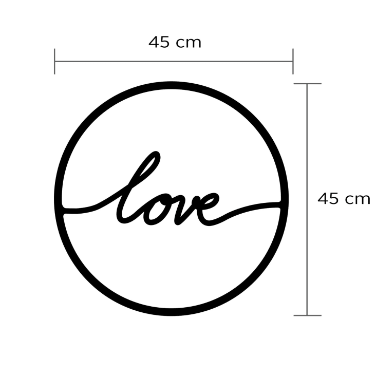 Déco murale love en métal noir 45x45 cm | Maisons du Monde