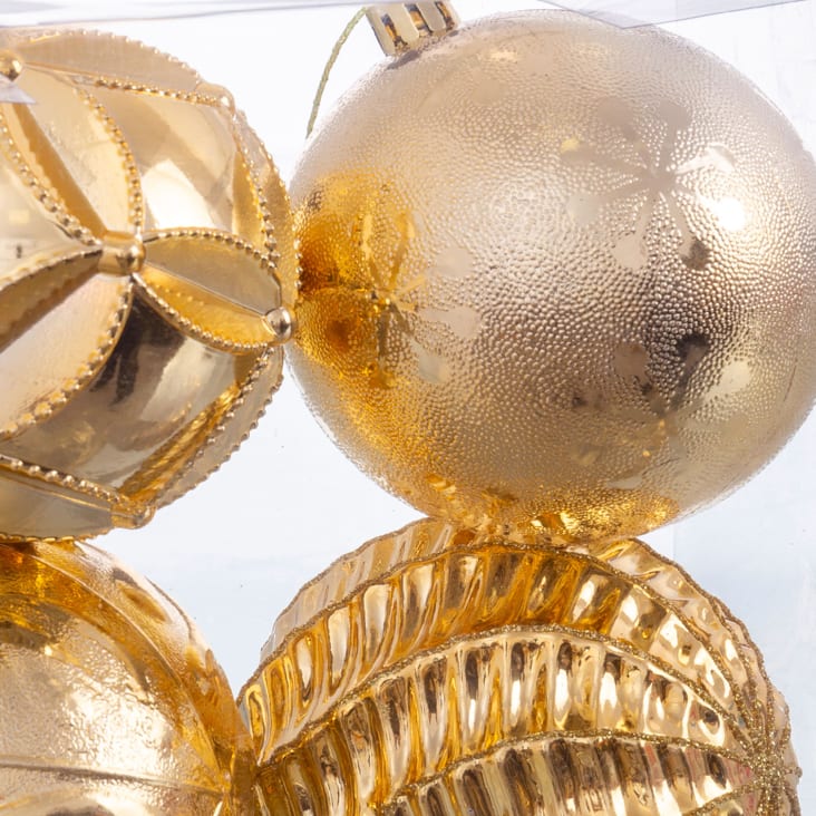 Set de 4 boules de Noël doré - 8cm | Maisons du Monde