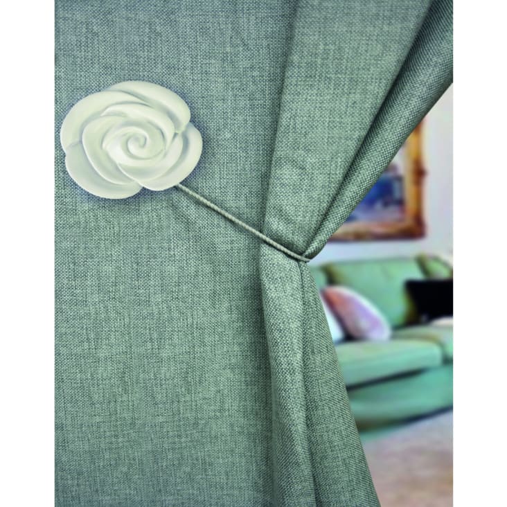 Embrasse rideau aimantée sans perçage - Anthracite Flora | Maisons du Monde