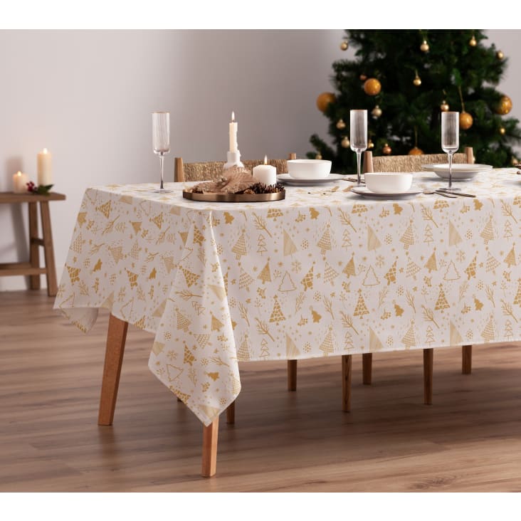 Tovaglia in cotone stampato multicolore antimacchia 140x240 cm Winter ...