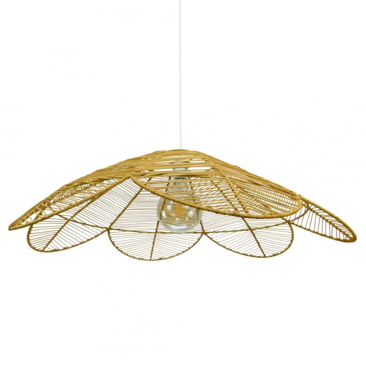 Suspension fleur en métal et rotin tressé naturel ANDENE | Maisons du Monde