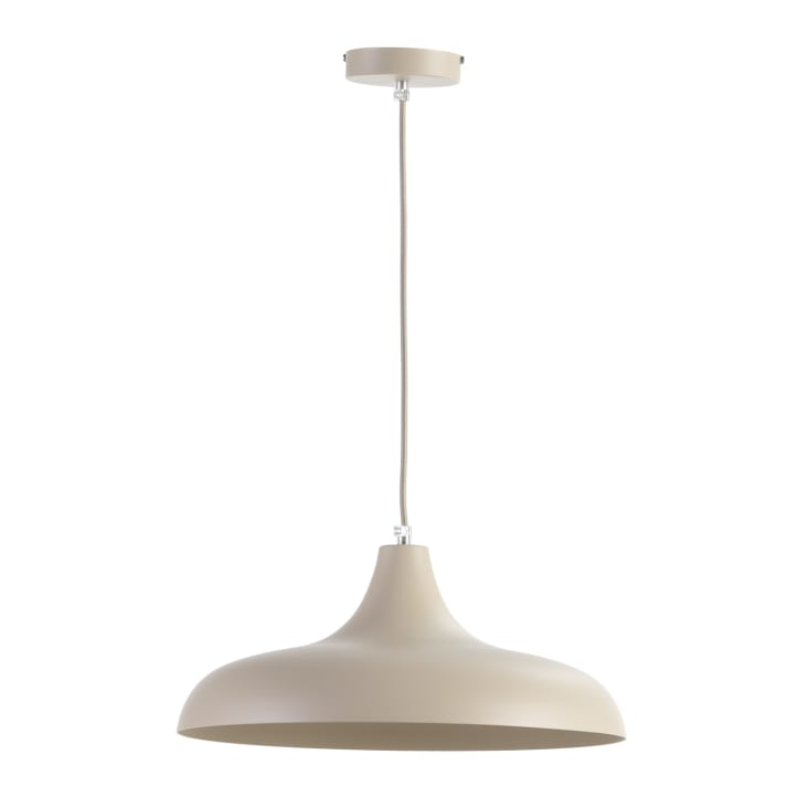 Lámpara techo metálica crema rugoso cable textil a juego. | Maisons du ...