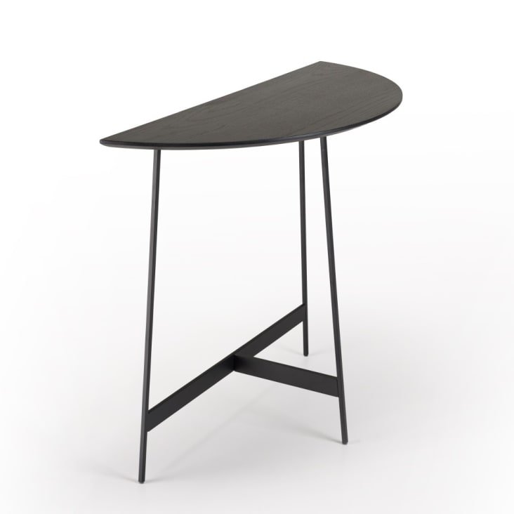 Consola semicircular negra con patas de metal de 83x35 cm Daly ...
