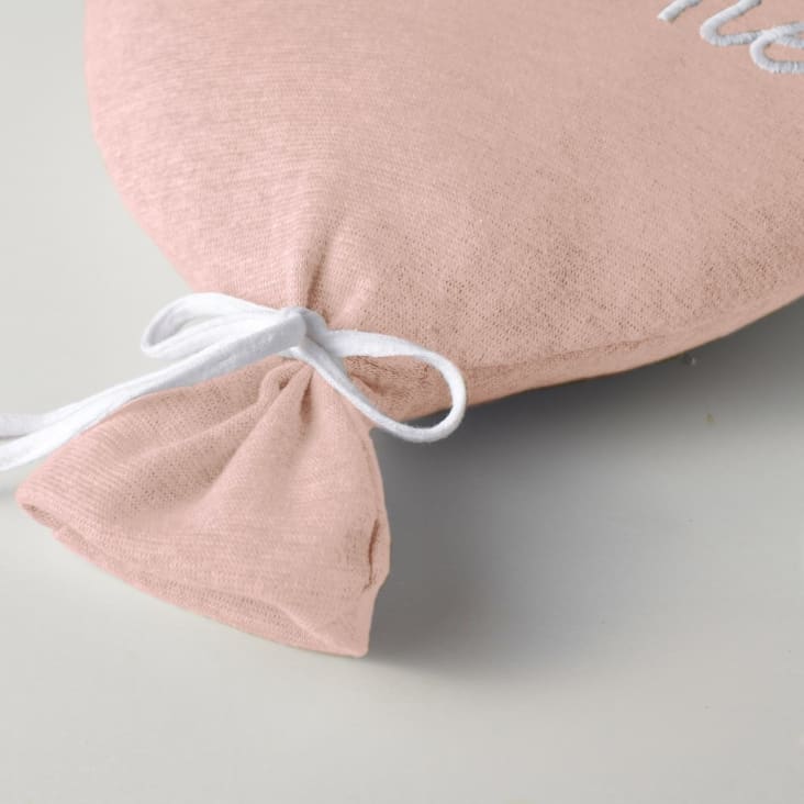 Coussin bébé coton tricoté ballon rose 40x25 cm | Maisons du Monde