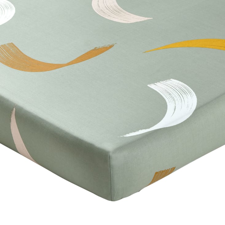 Drap-housse 160x200x28 gris en coton Abstract | Maisons du Monde