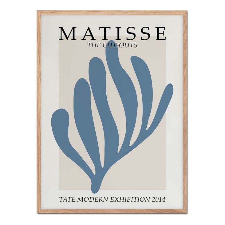 Póster con marco roble - coral azul - 30x40 Matisse | Maisons du Monde