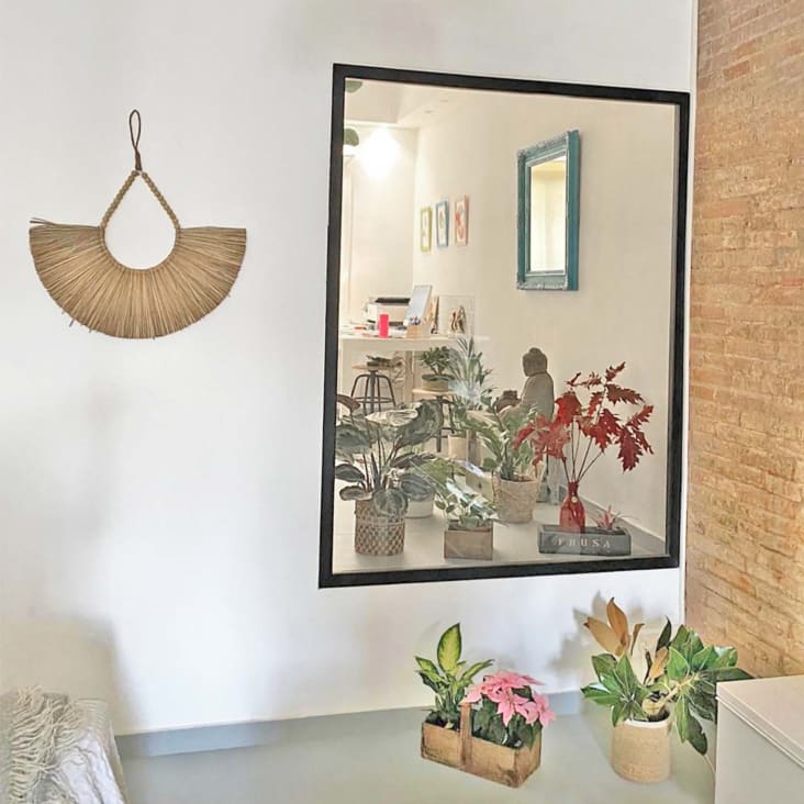 Colgante decorativo de pared de fibras naturales 65 x 50 cm Pohon ...