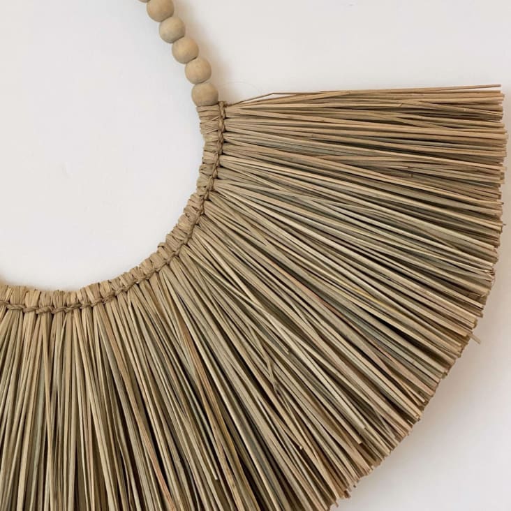 Colgante decorativo de pared de fibras naturales 65 x 50 cm Pohon ...