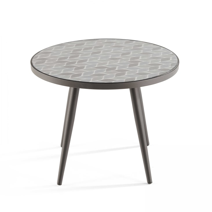 Tavolino basso rotondo con motivo in ceramica Tivoli | Maisons du Monde