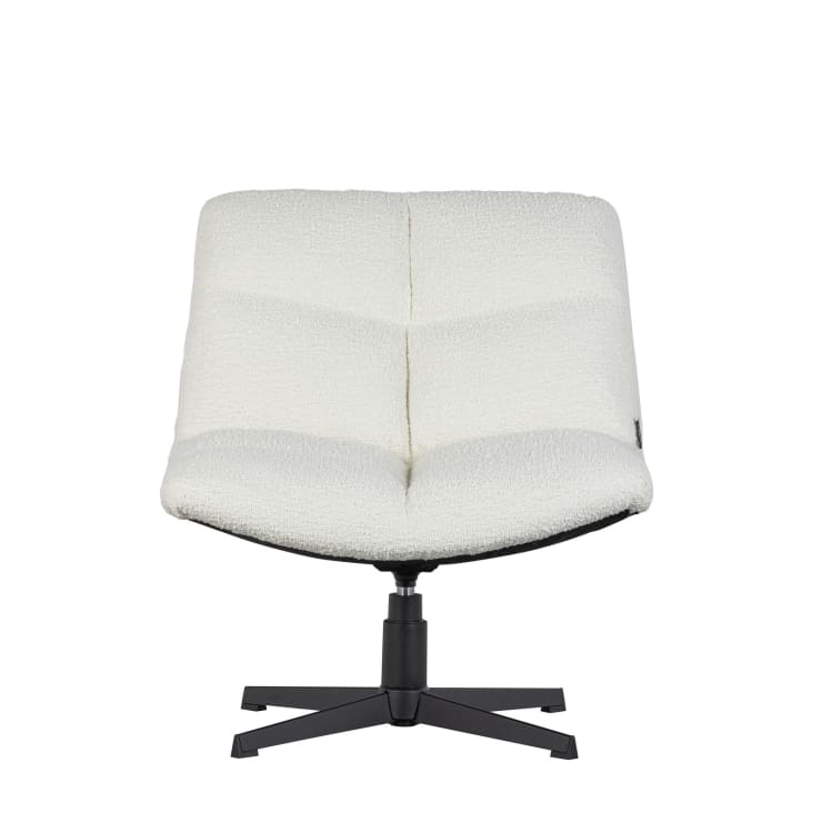 Fauteuil pivotant en tissu bouclé matelassé blanc Qwetch | Maisons du Monde
