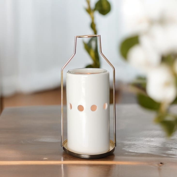 Bruciaprofumi della serie Inspiration in metallo e ceramica - H18,5 cm ...